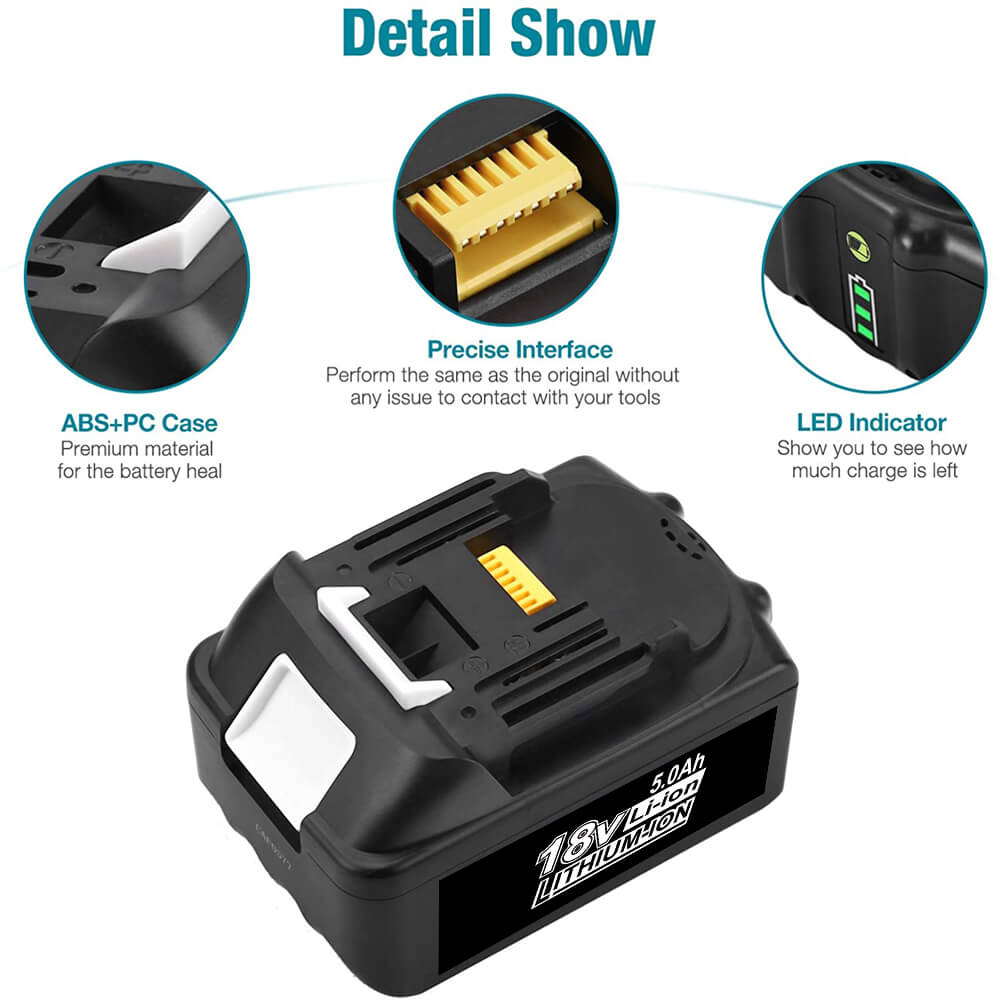 3 Pack For 18V Makita Battery Replacement | BL1850B 5000mAh Li-ion Bat ...
